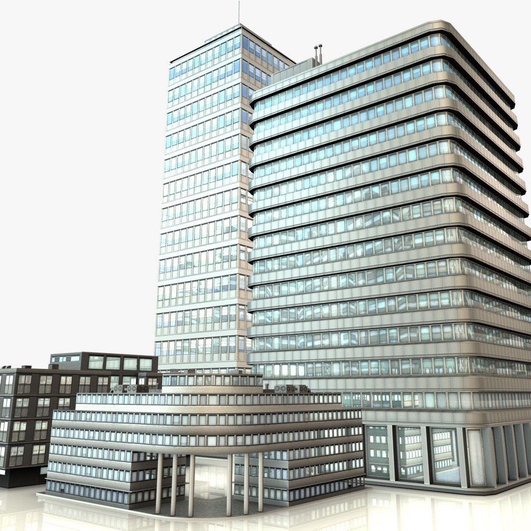3ds max modern office buildings