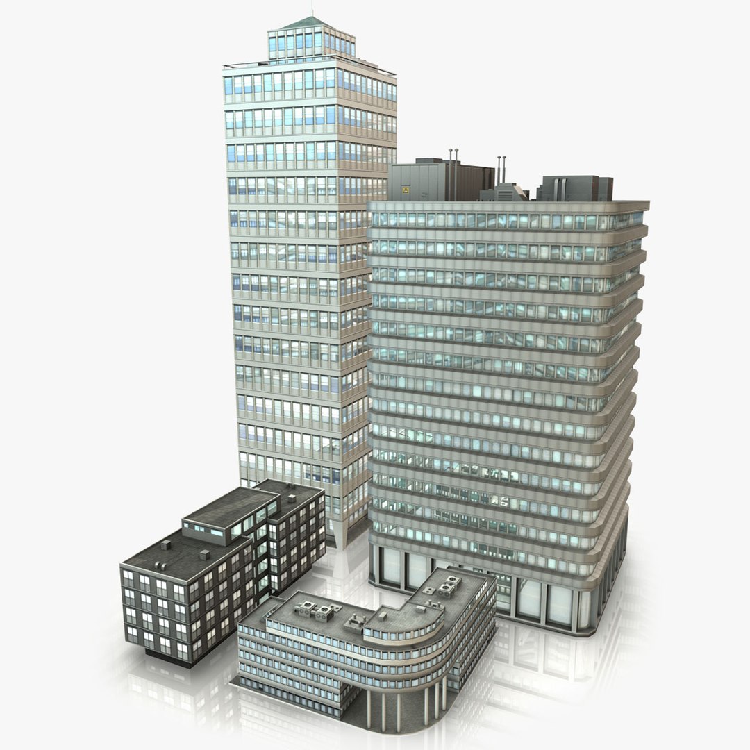 3ds max modern office buildings