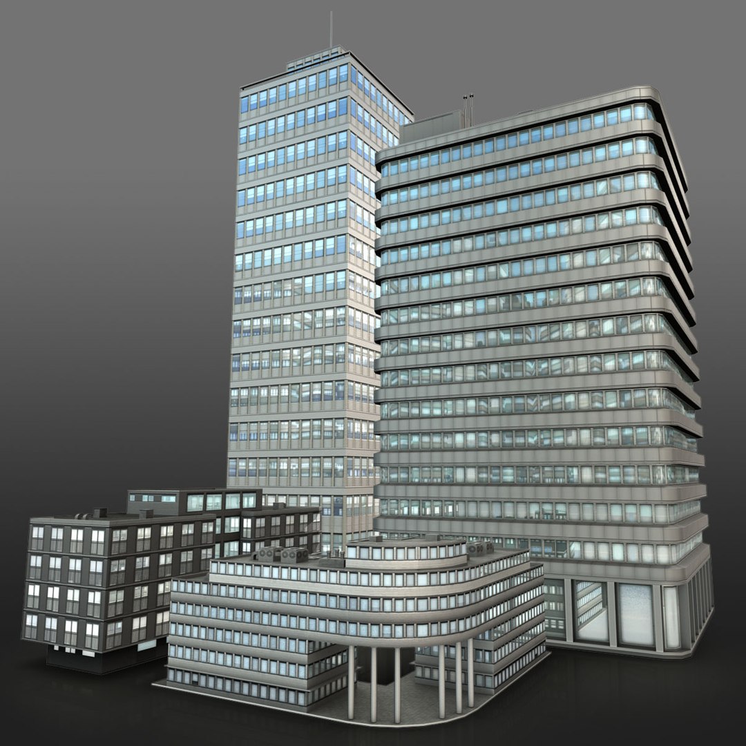 3ds max modern office buildings
