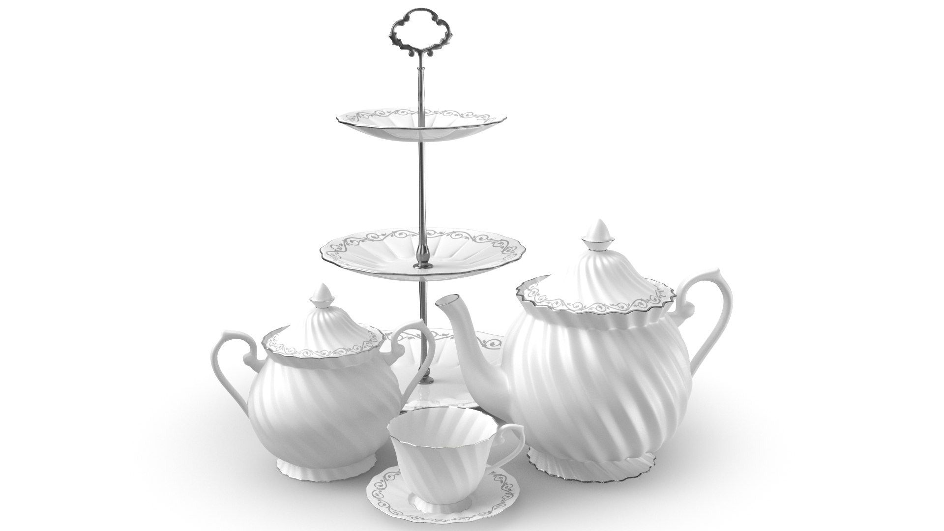 3D Tea Set - TurboSquid 1764481