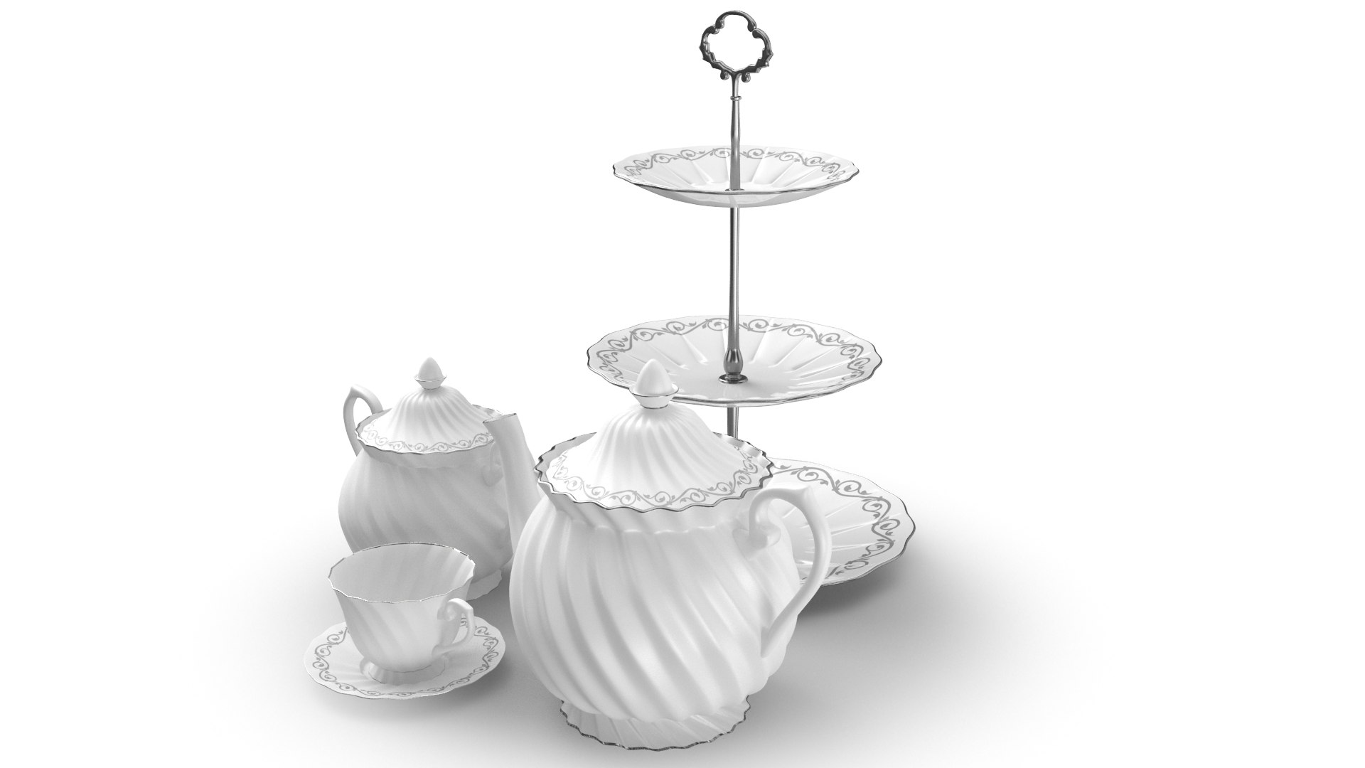 3D Tea Set - TurboSquid 1764481