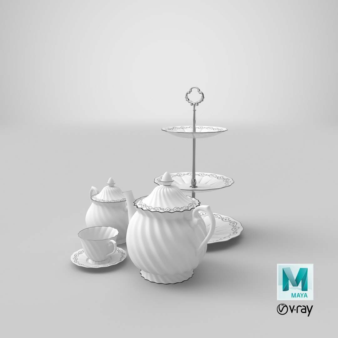 3D Tea Set - TurboSquid 1764481