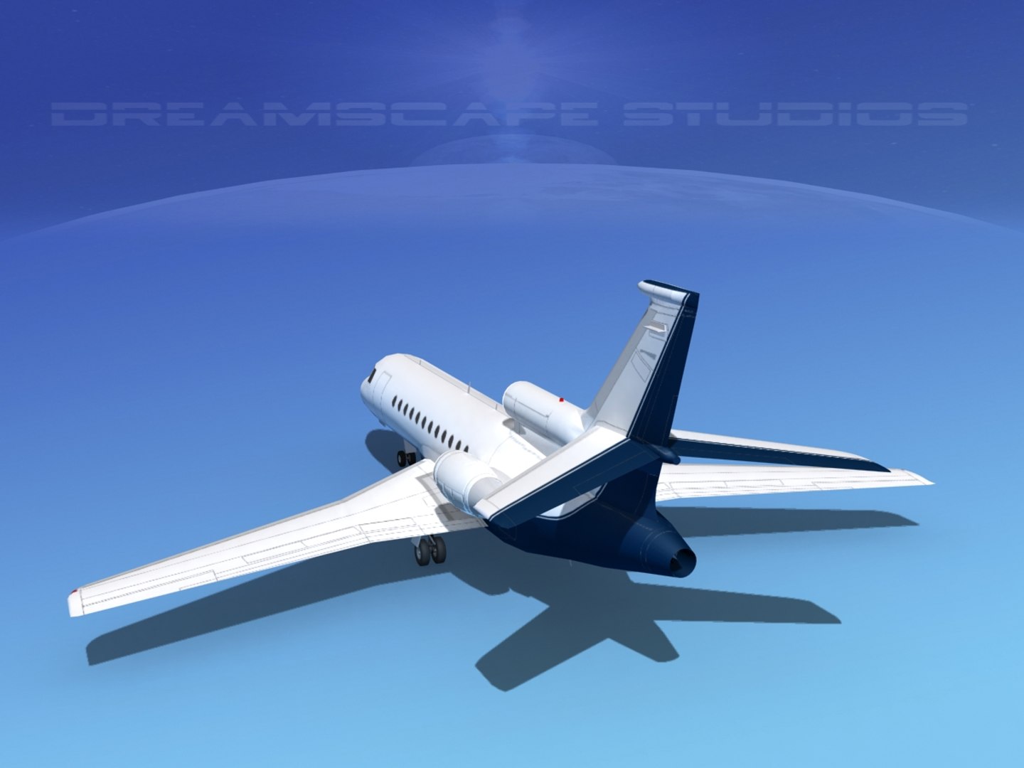Turbines Dassault Falcon 900 3d Dwg