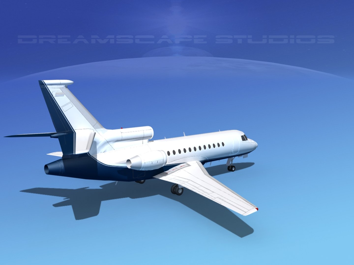 Turbines Dassault Falcon 900 3d Dwg