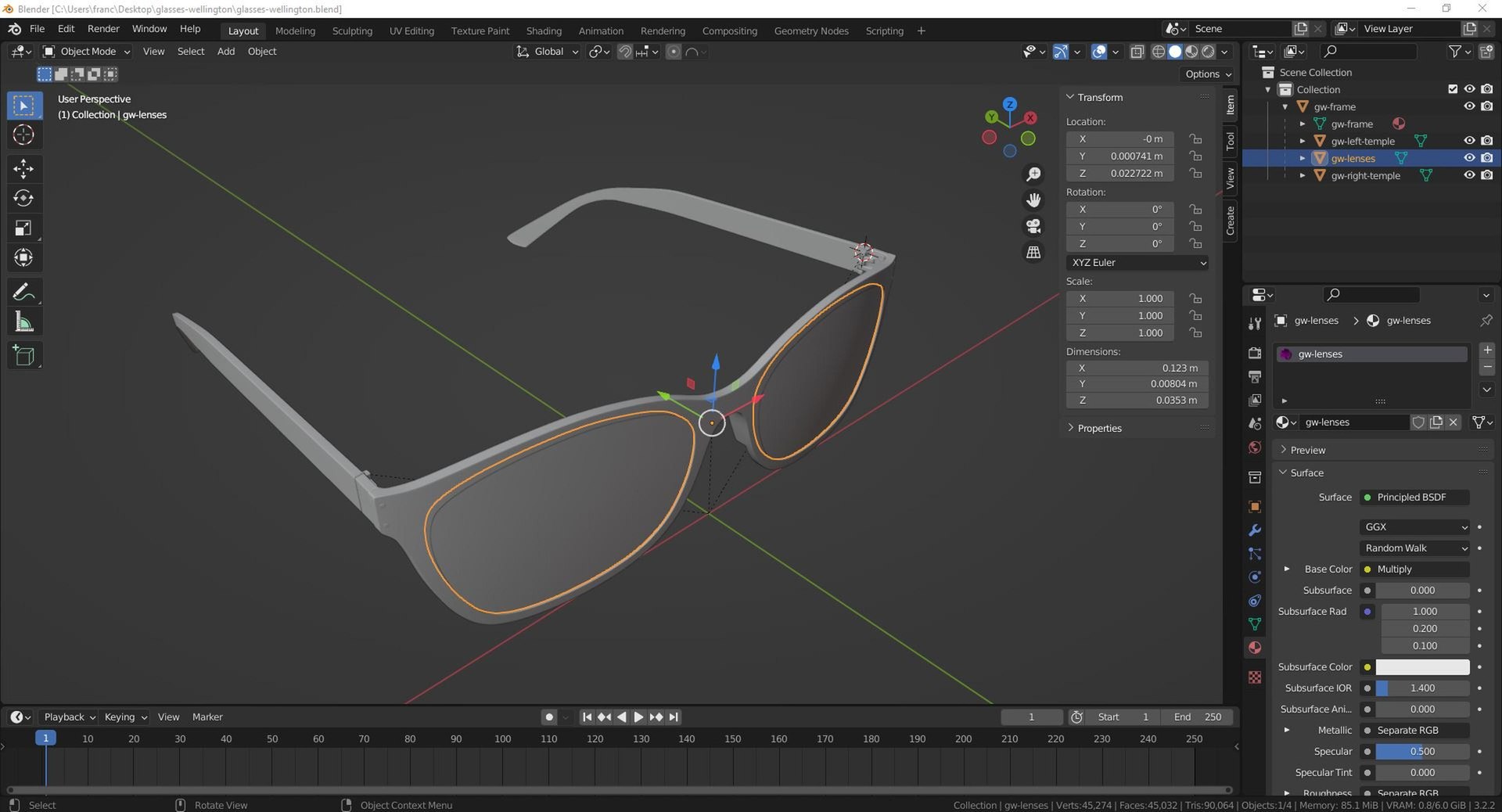 Glasses Wellington Model - TurboSquid 1952673