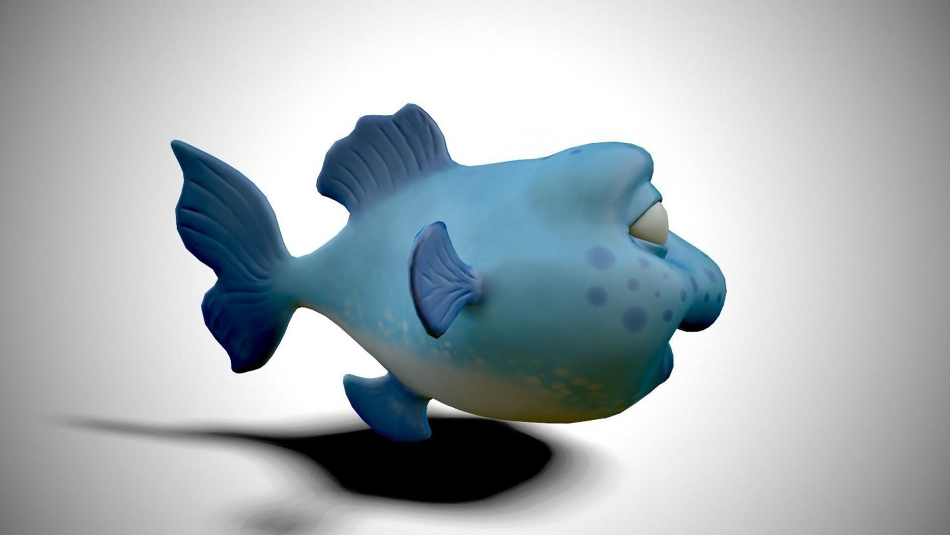 Fish Cartoon Blue 3D Model - TurboSquid 1385346