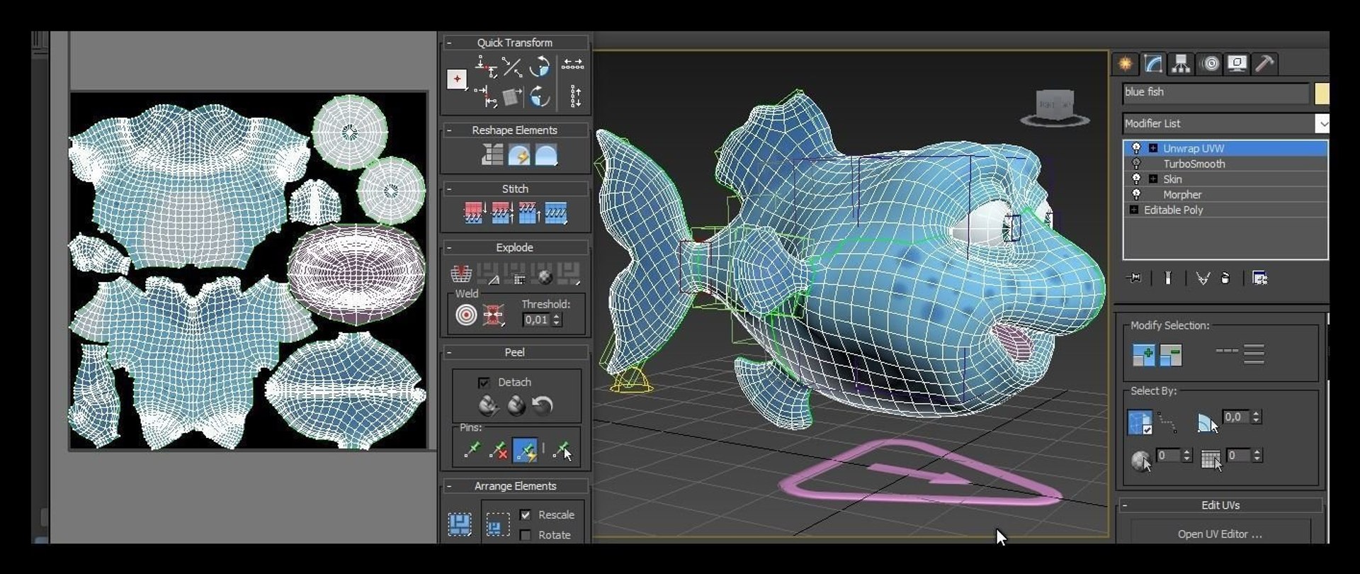 Fish Cartoon Blue 3D Model - TurboSquid 1385346