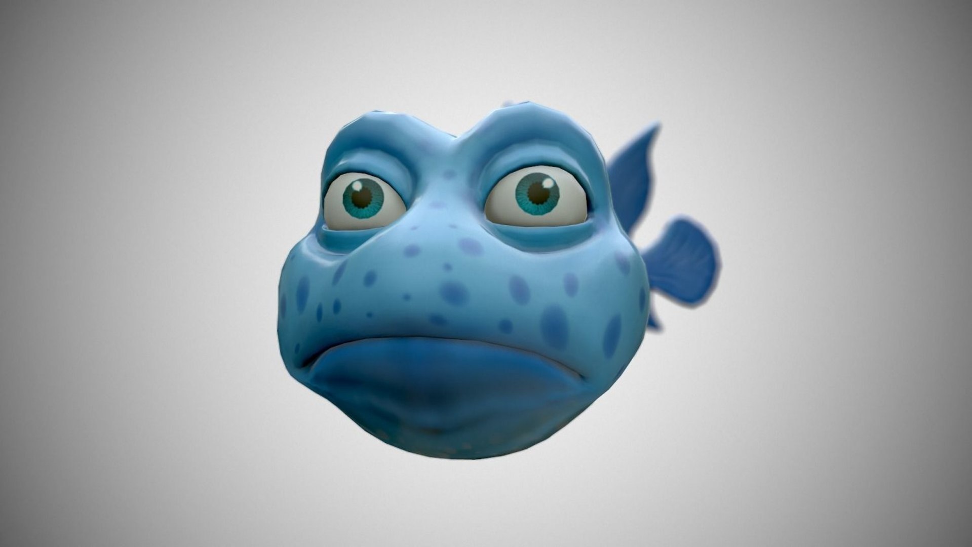 Fish Cartoon Blue 3D Model - TurboSquid 1385346