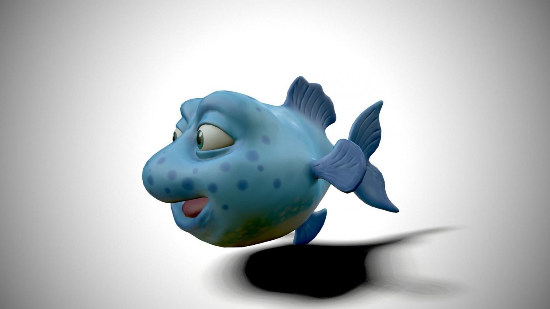 Fish Cartoon Blue 3D Model - TurboSquid 1385346