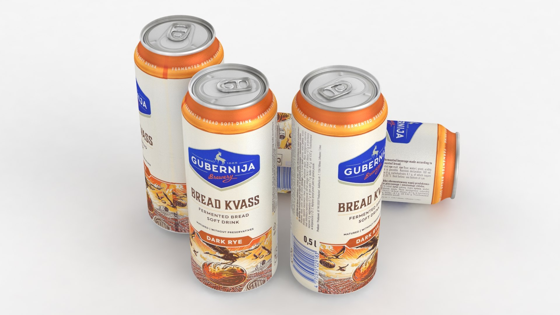 Beverage Can Gubernija Bread Kvass 500ml 2022 3D model - TurboSquid 1951251