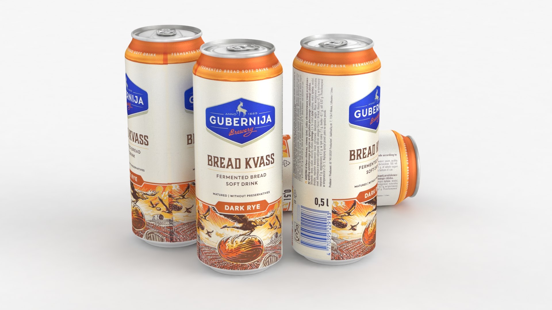 Beverage Can Gubernija Bread Kvass 500ml 2022 3D model - TurboSquid 1951251