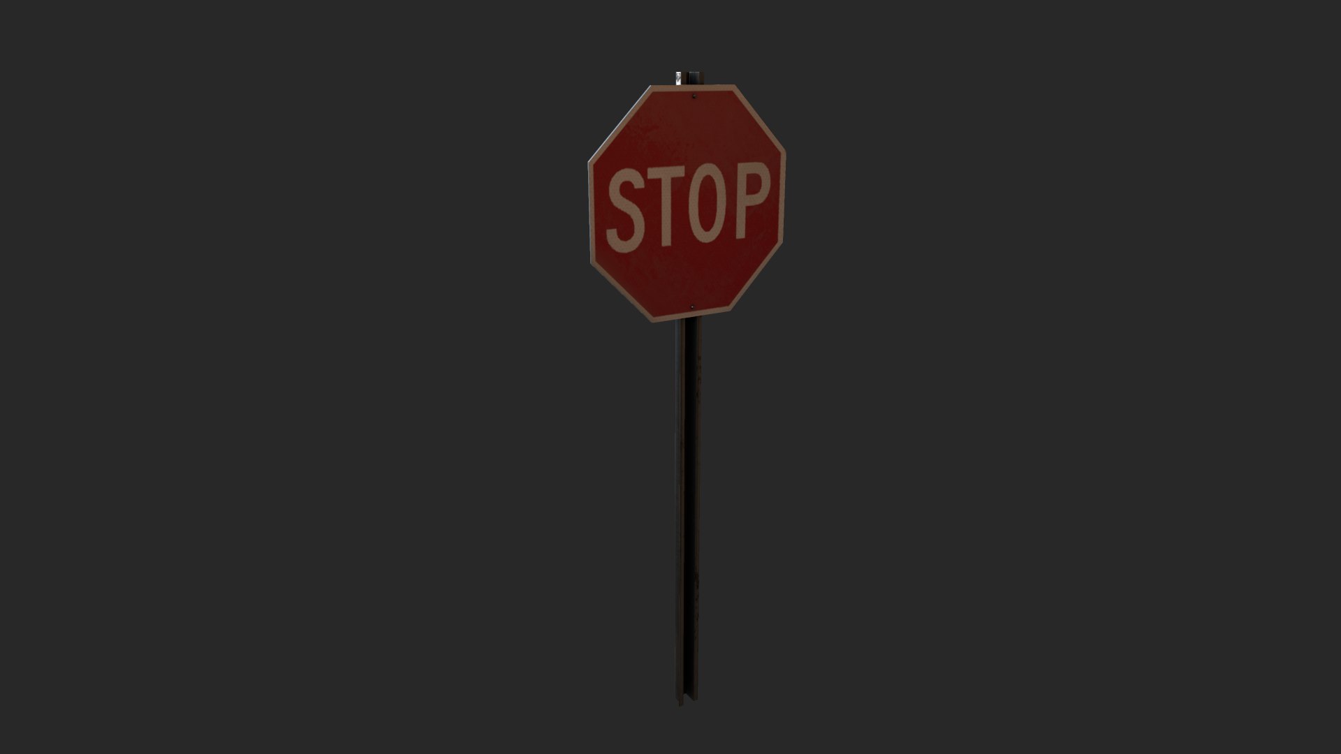 Free Obj Model Stop Sign