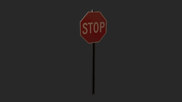 free obj model stop sign