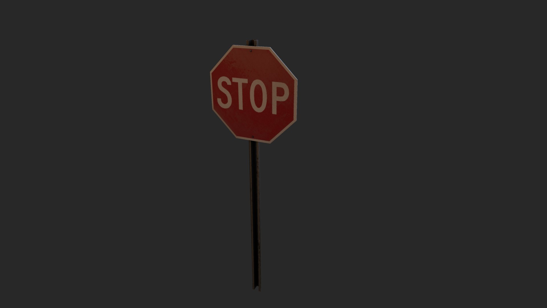 Free Obj Model Stop Sign