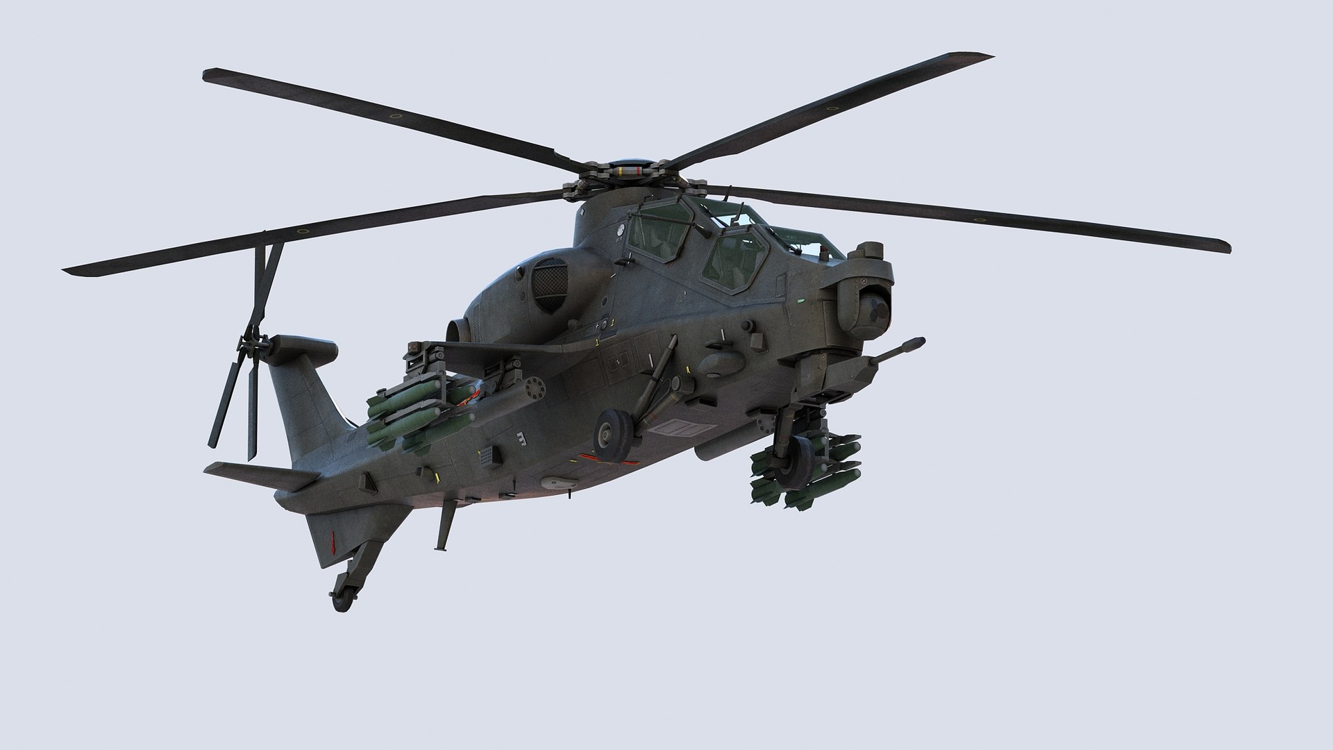 3D Model WZ-10 Attack Helicopter - TurboSquid 2310876