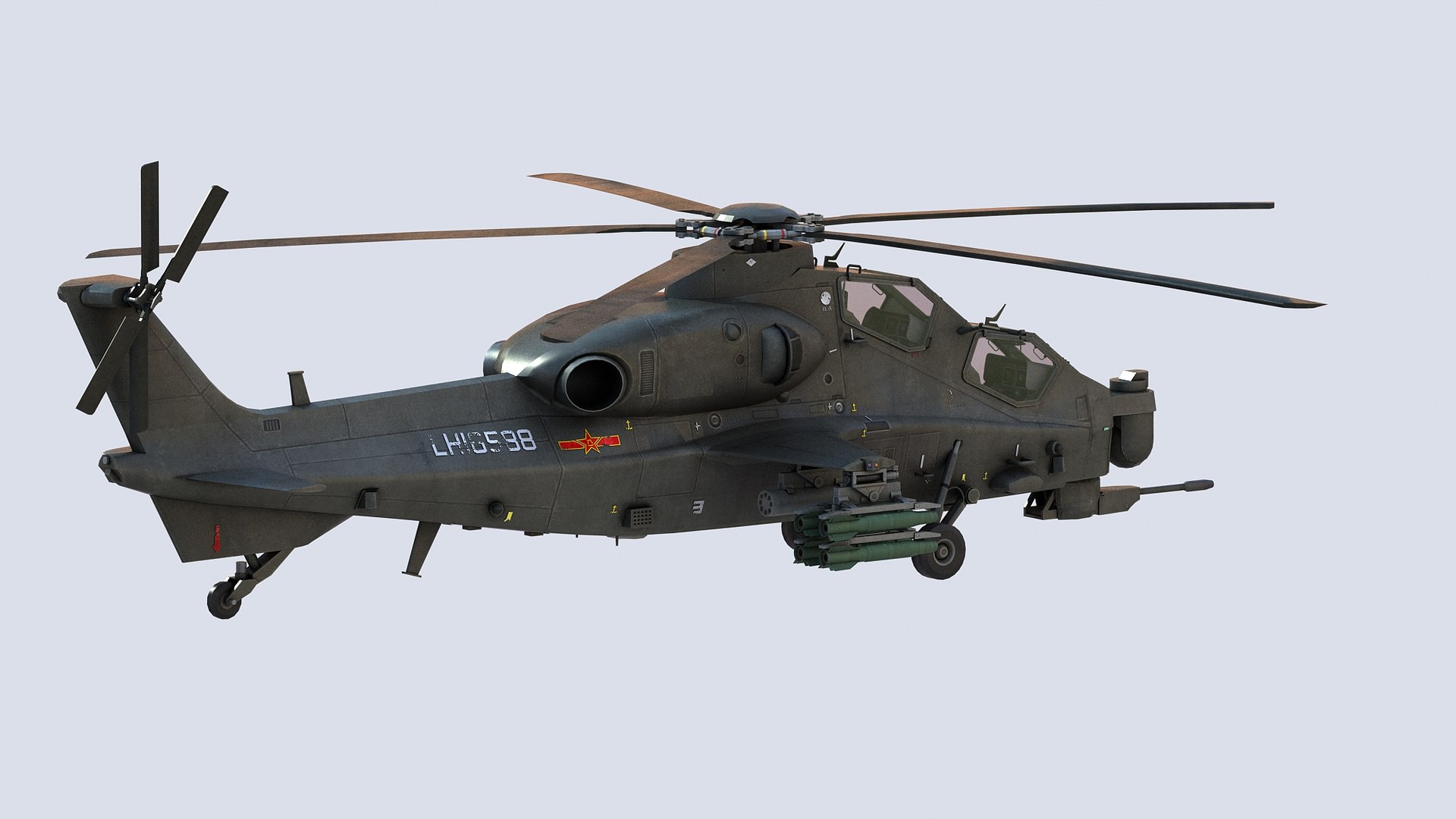 3D Model WZ-10 Attack Helicopter - TurboSquid 2310876