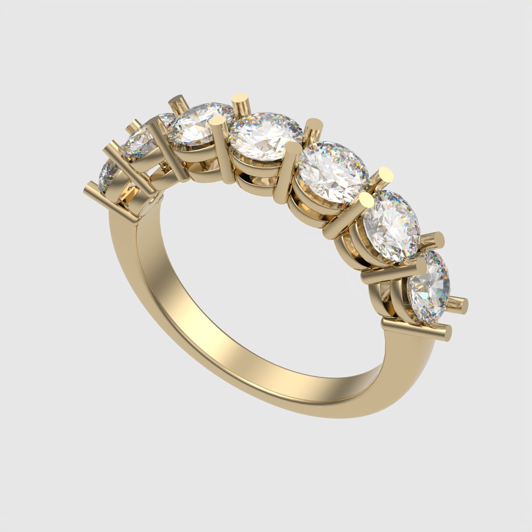 Multi-Stone Linear Engagement Ring JDBCo 3D Model - TurboSquid 2339893