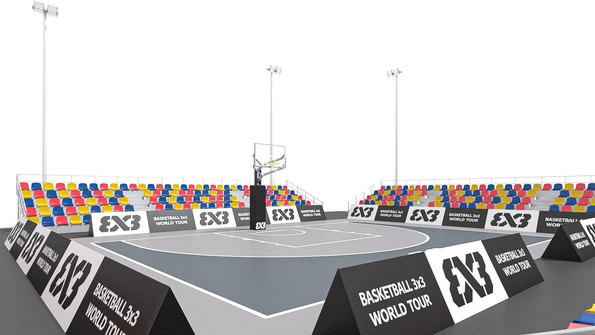 Basketball 3x3 Court 01 3D Model - TurboSquid 2300277