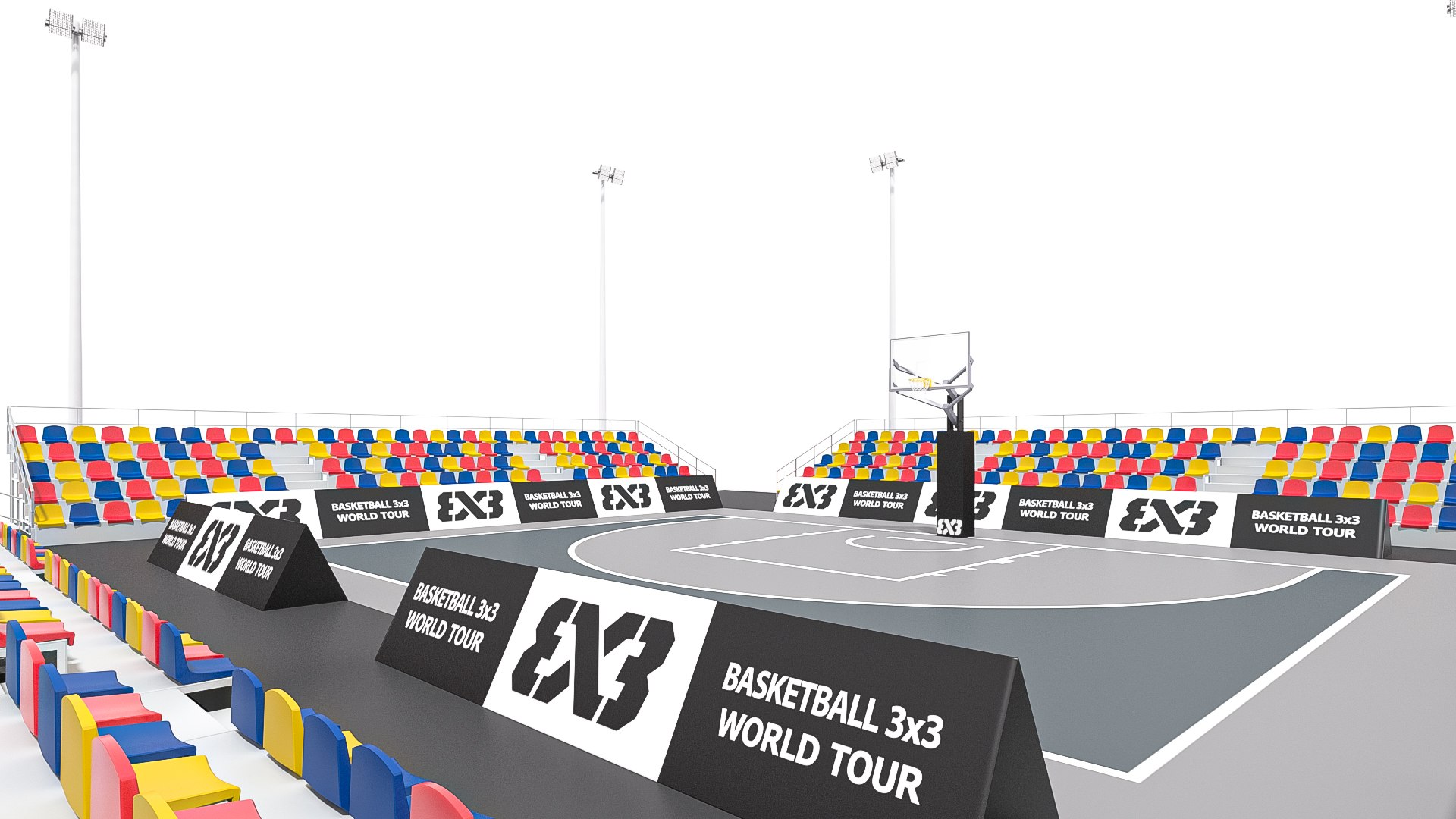 Basketball 3x3 Court 01 3D Model - TurboSquid 2300277