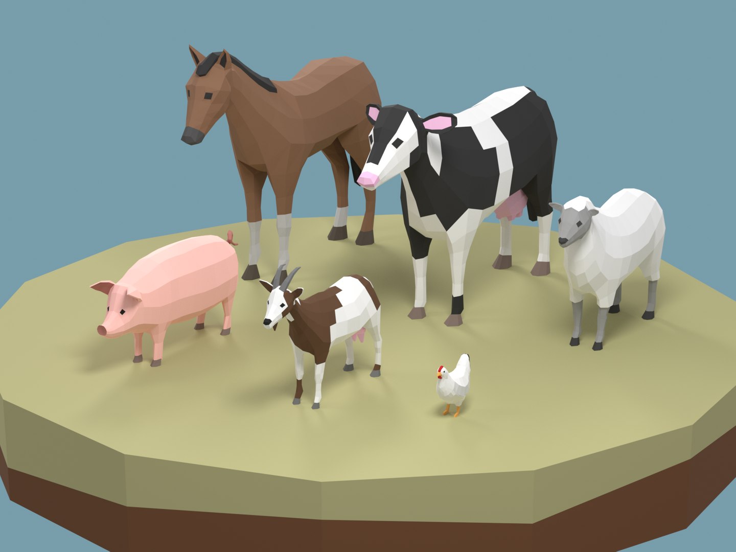 Lowpoly stylized FARM animals pack 3D - TurboSquid 2171600