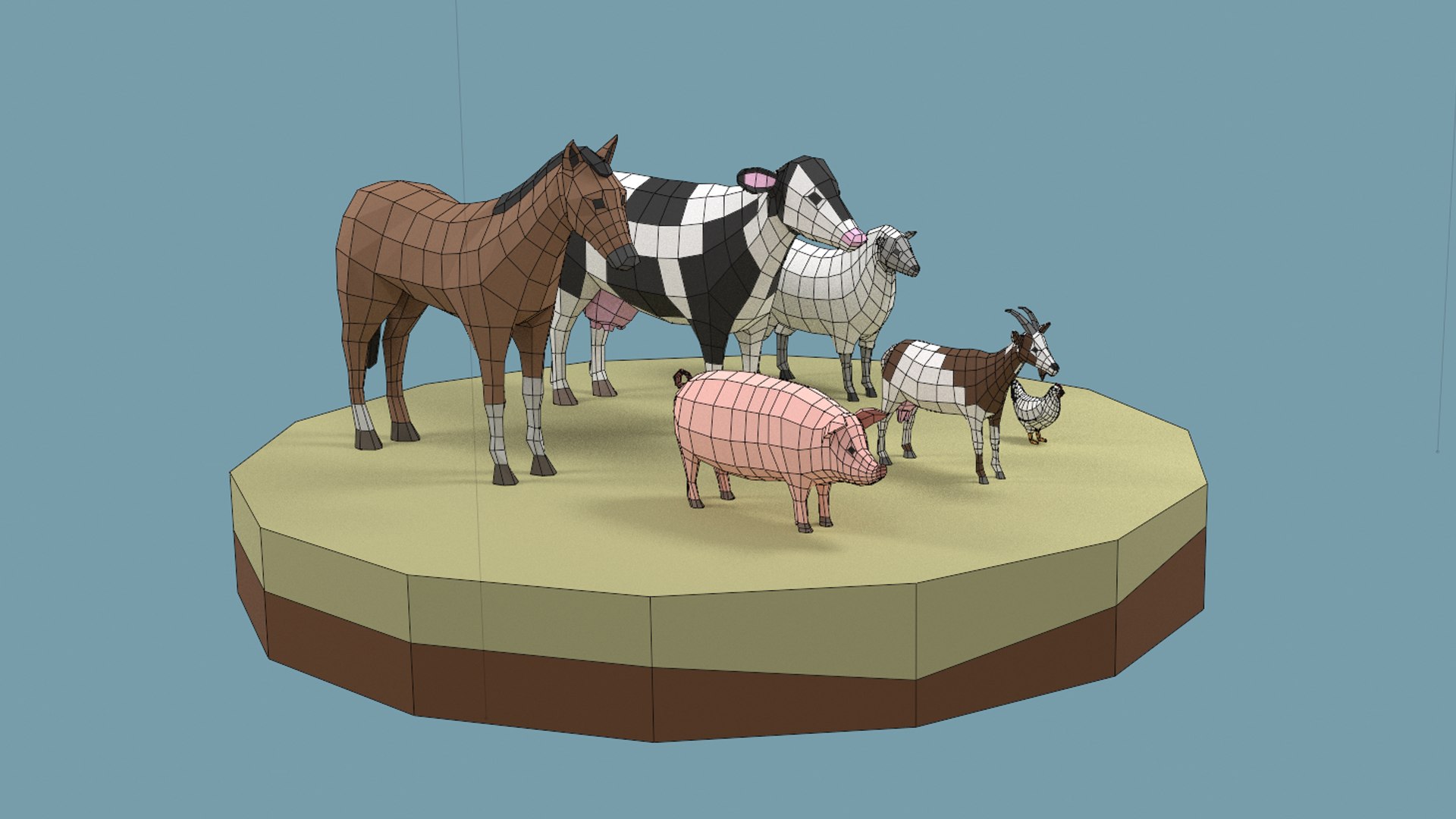 Lowpoly stylized DOMESTIC animals pack 3D - TurboSquid 2171600