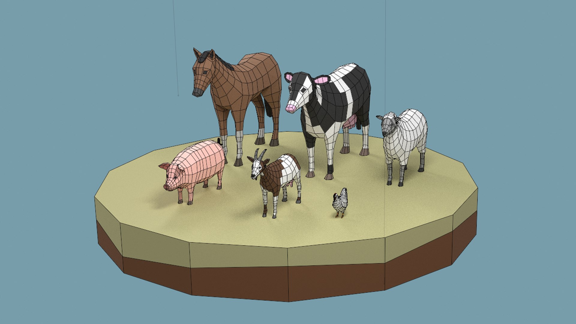 Lowpoly stylized DOMESTIC animals pack 3D - TurboSquid 2171600