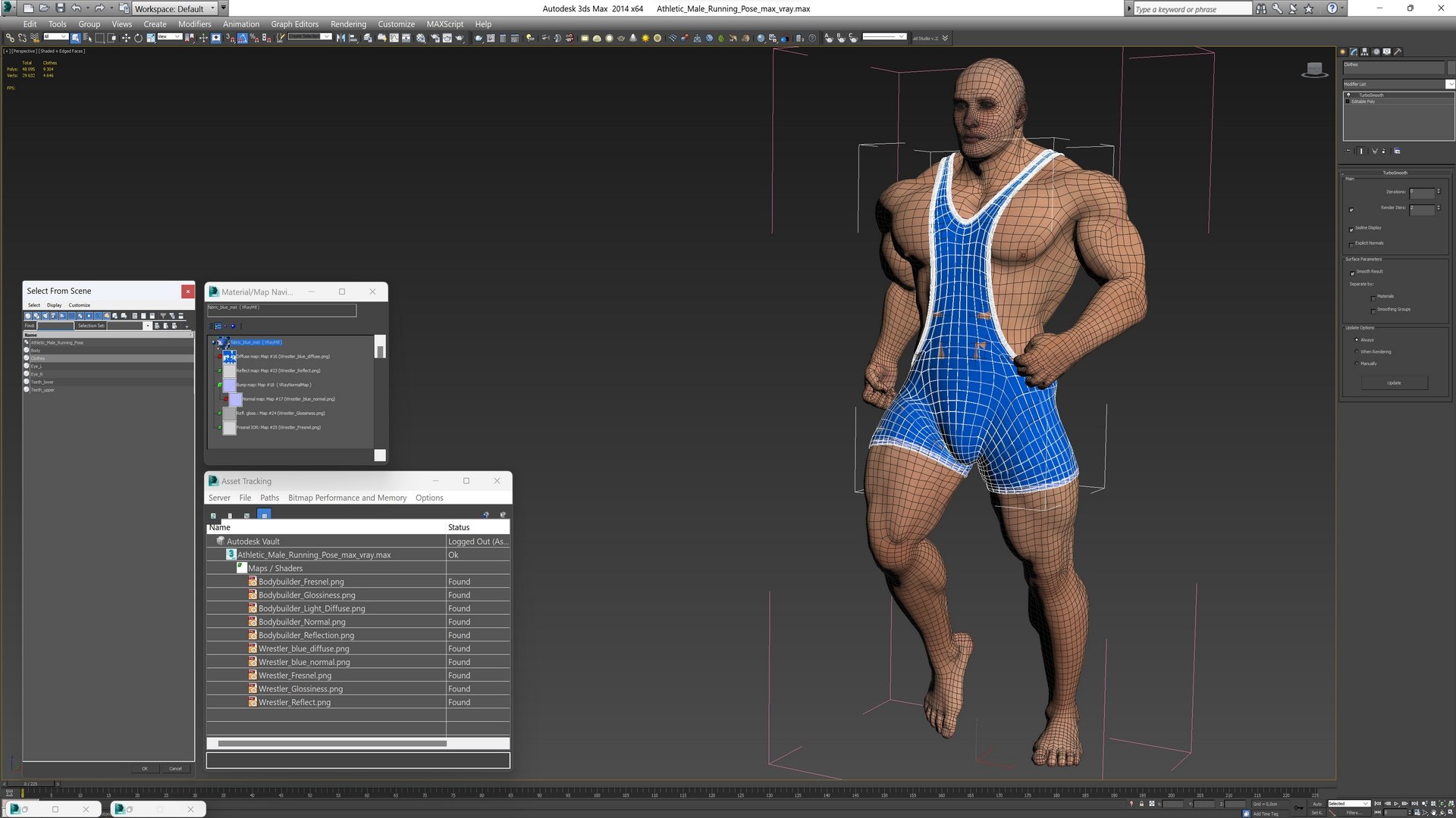 Athletic Male Running Pose In Asics Blue Singlet 3D Model - TurboSquid ...
