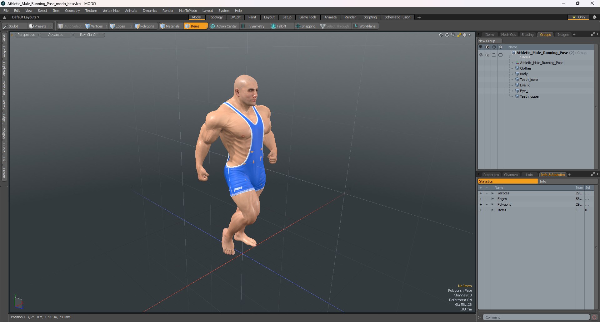 Athletic Male Running Pose In Asics Blue Singlet 3D Model - TurboSquid ...