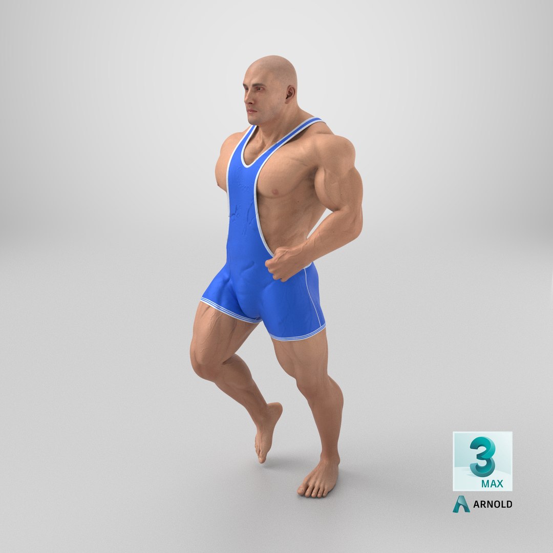 Athletic Male Running Pose In Asics Blue Singlet 3D Model - TurboSquid ...