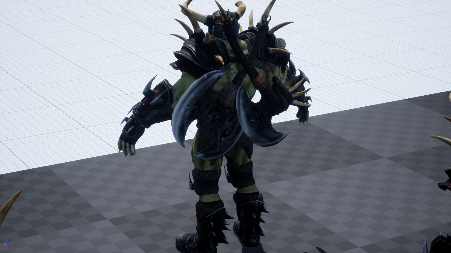 3D Low-poly model of the character Orc Axes - TurboSquid 1962328