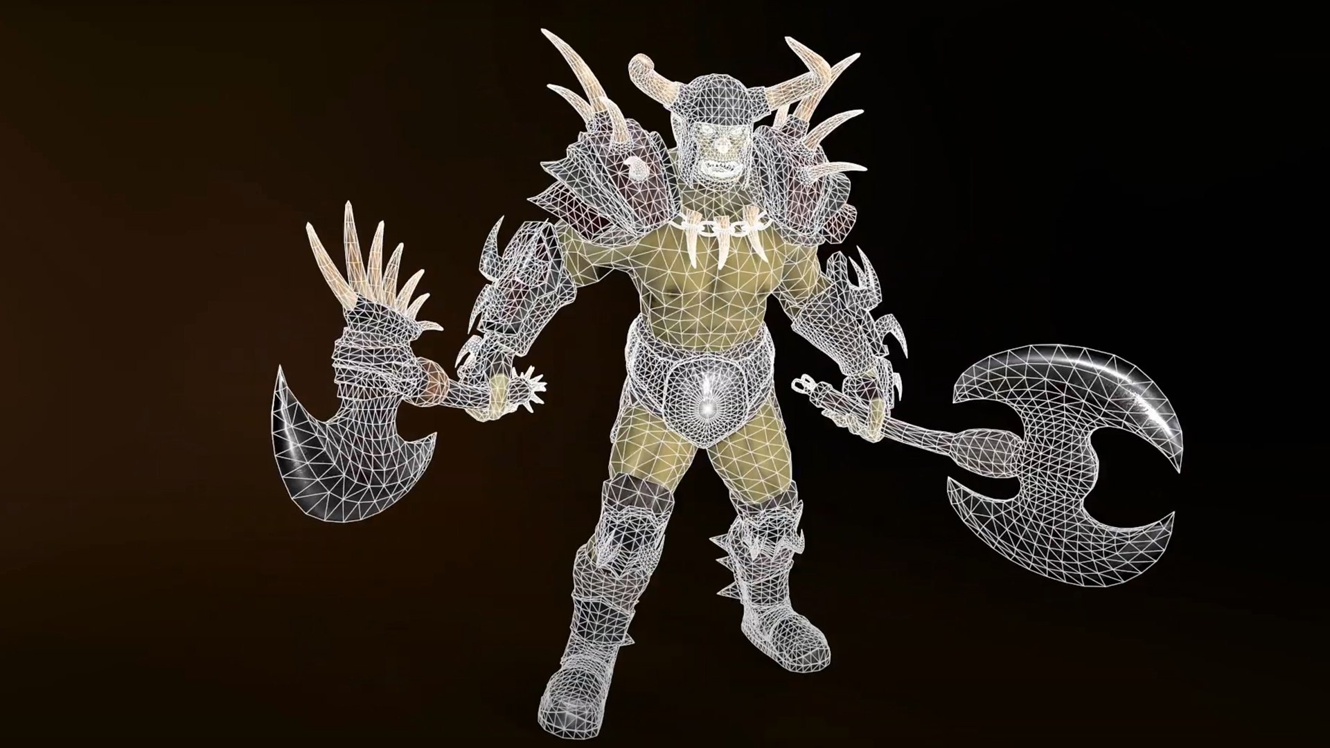 3D Low-poly model of the character Orc Axes - TurboSquid 1962328