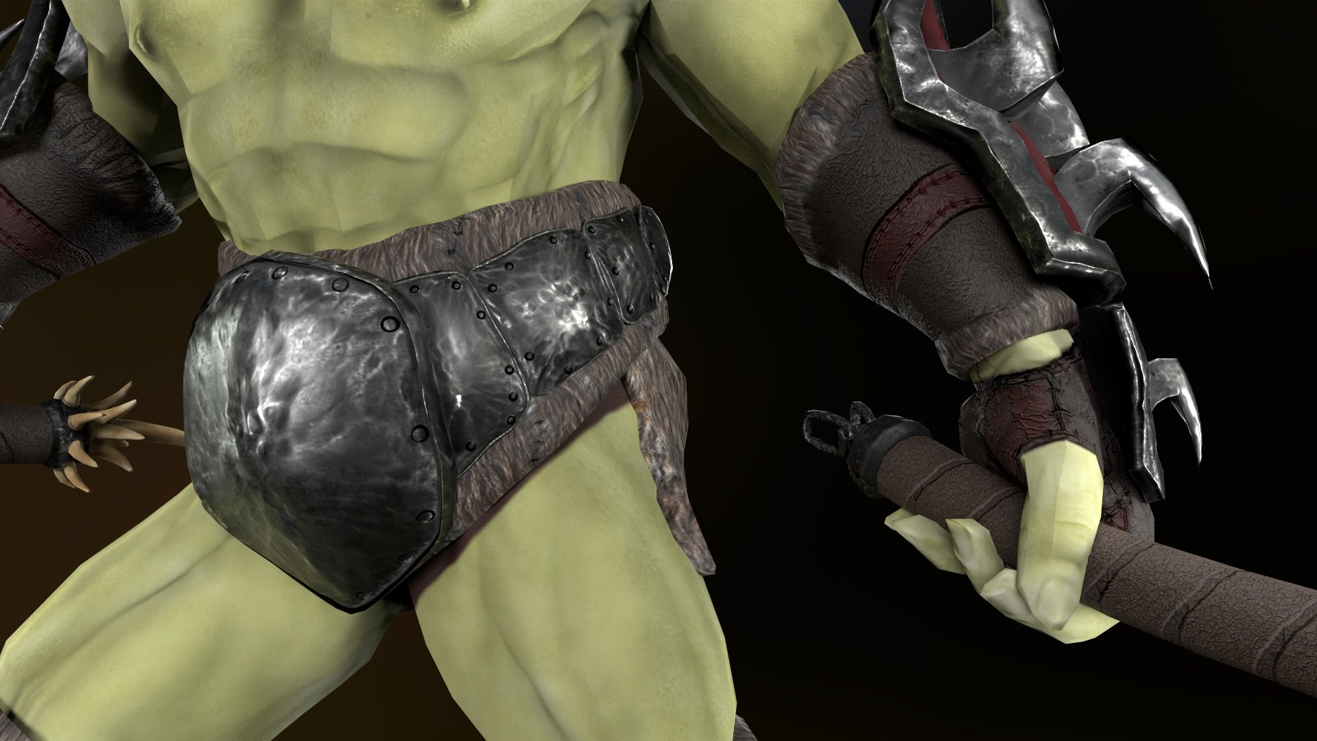 3D Low-poly model of the character Orc Axes - TurboSquid 1962328