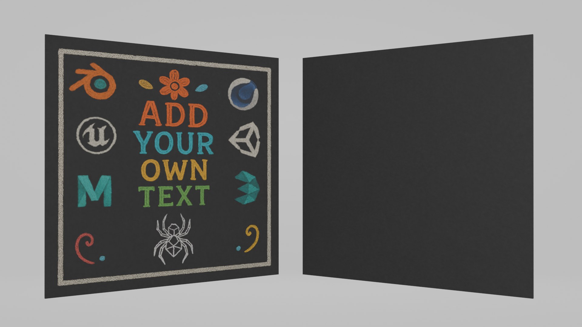 3D Customizable Wall-Mounted Unframed Blackboard - Classic Shapes Trio ...