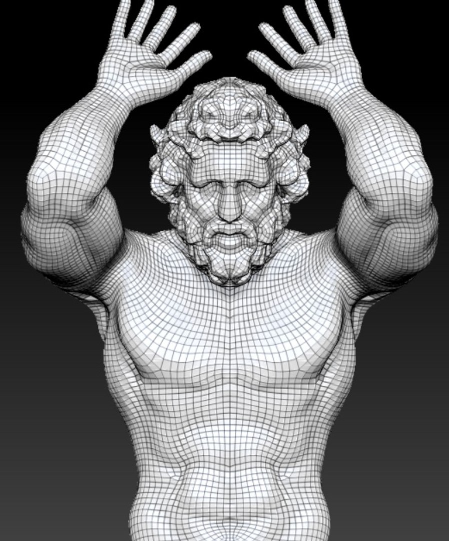 3d Atlant Man Statue