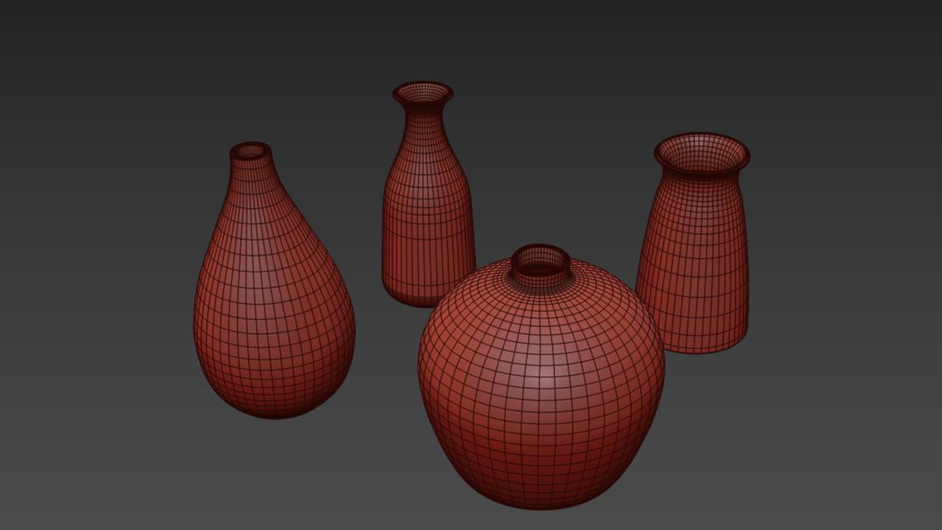 3D Decorative glazed ceramic vase set - TurboSquid 2165584