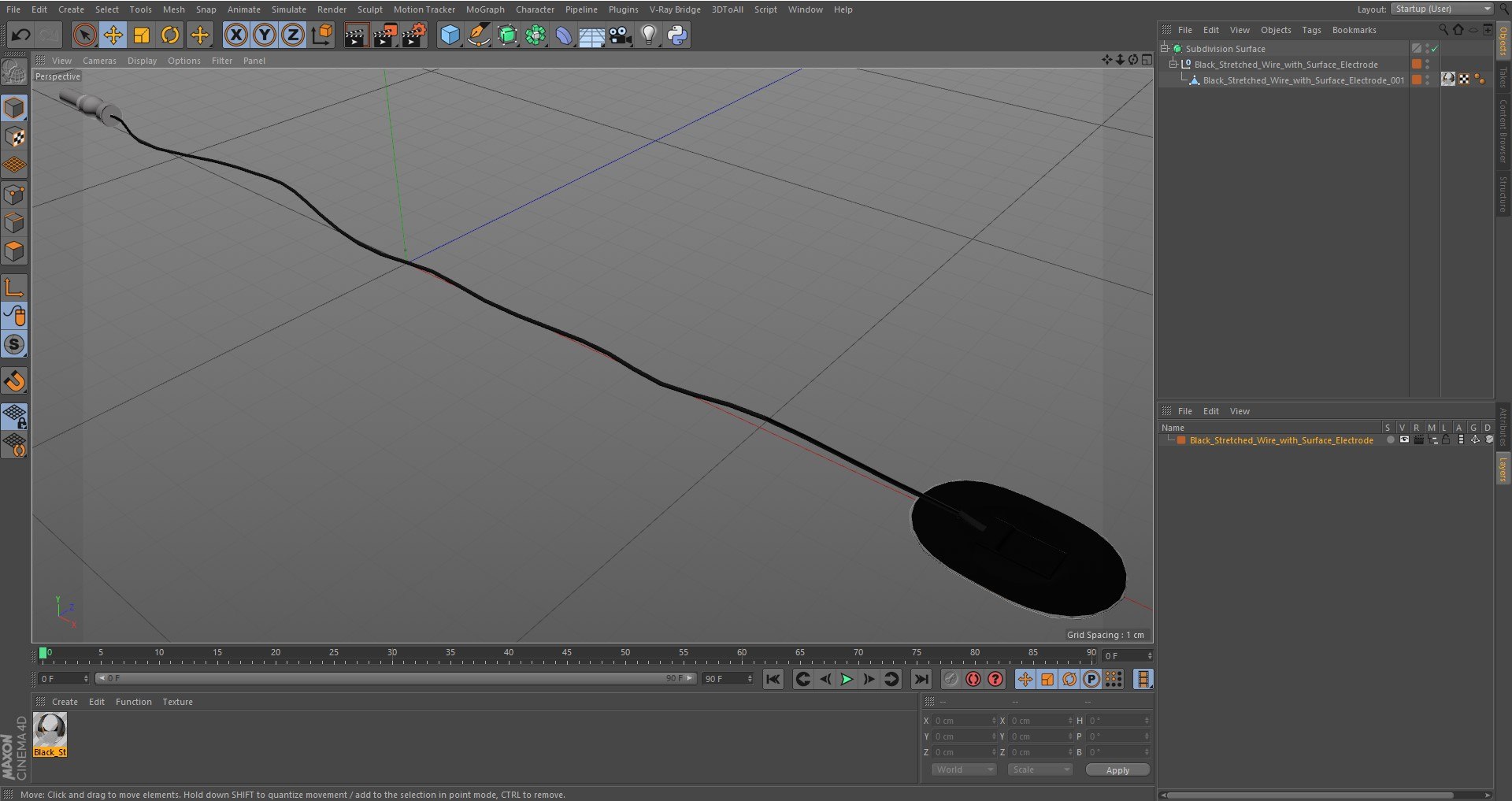 3D Black Stretched Wire with Surface Electrode - TurboSquid 2152129