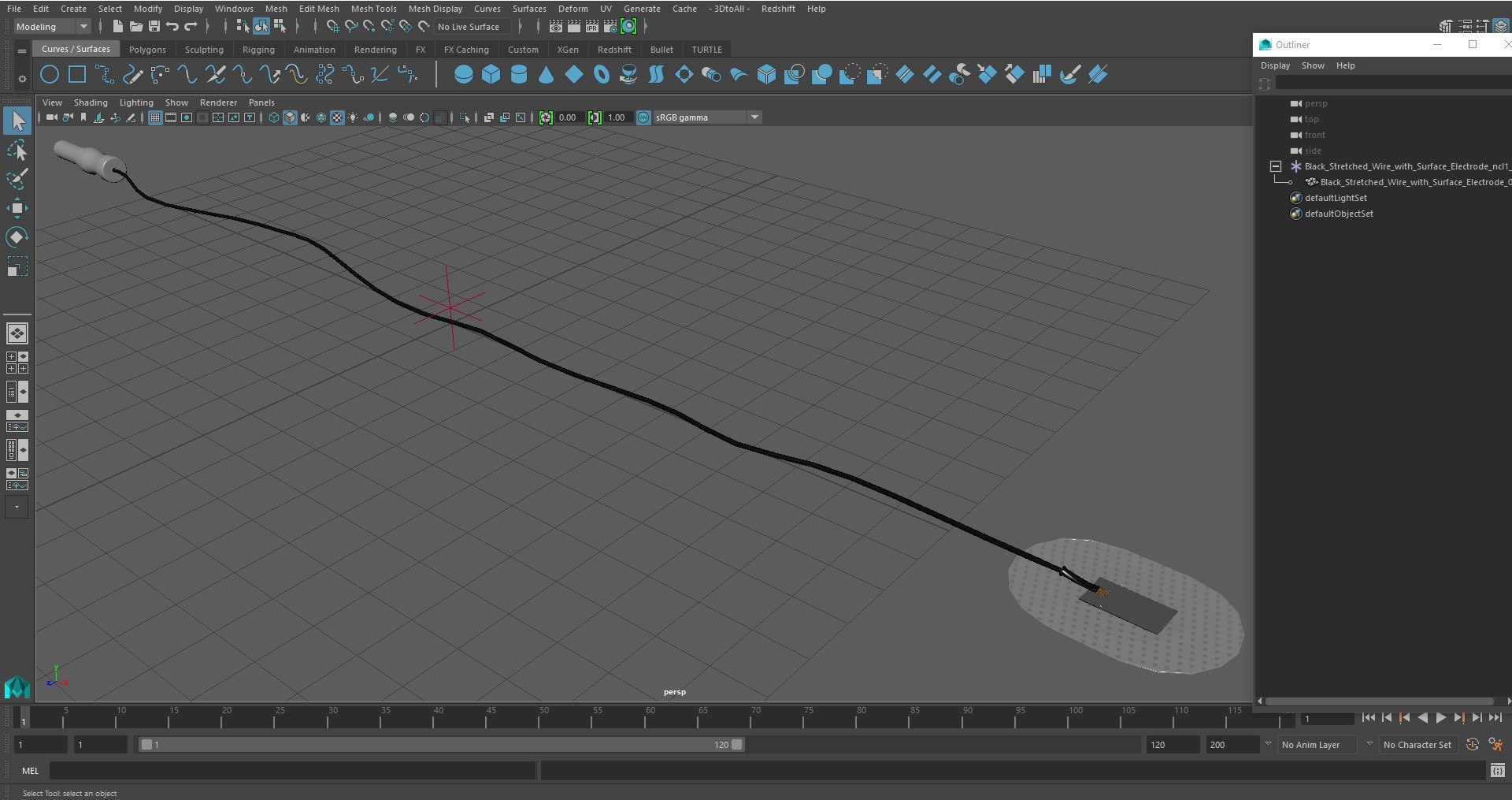 3D Black Stretched Wire with Surface Electrode - TurboSquid 2152129