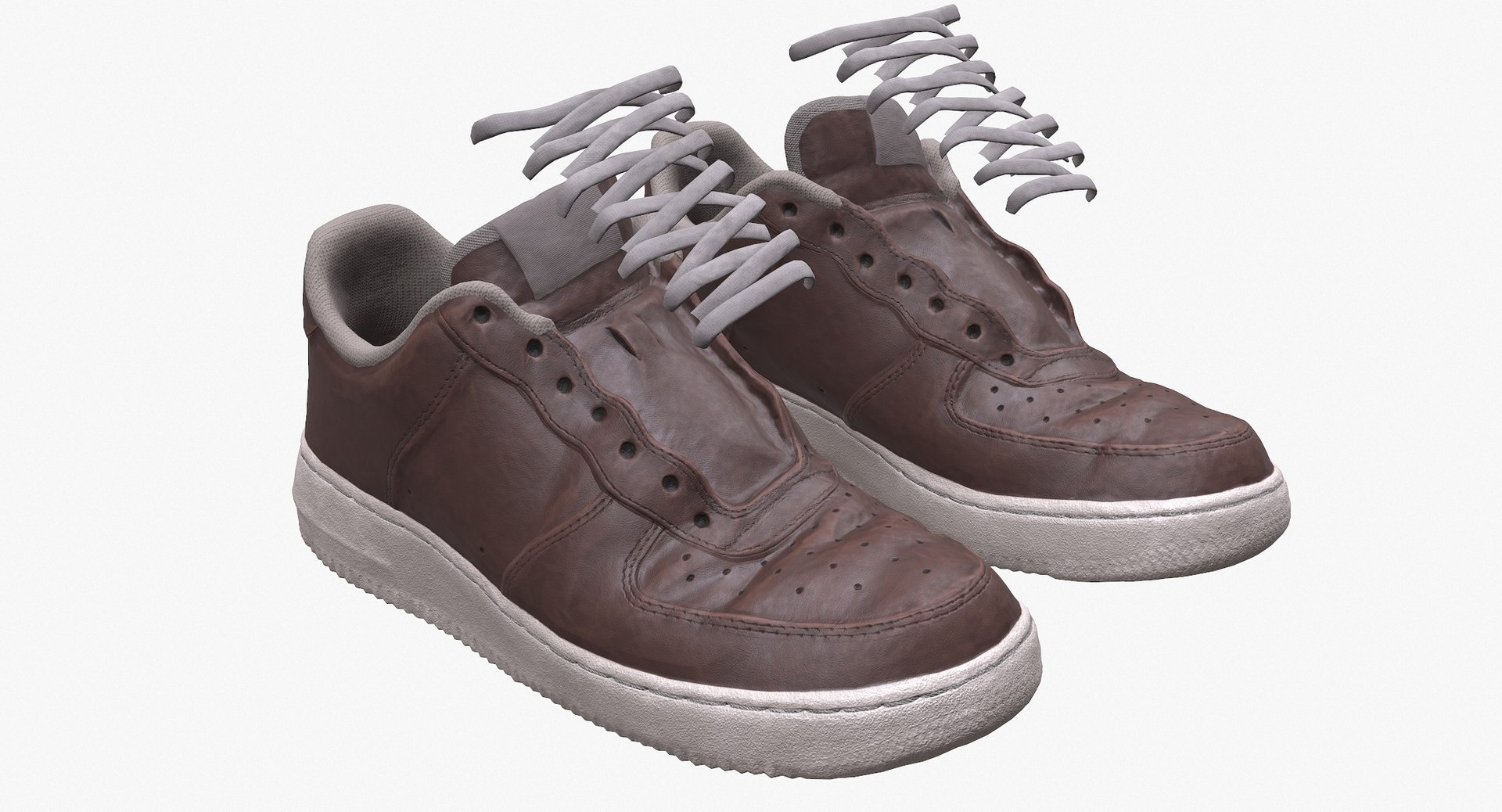 Sneakers Brown Leather 3D Model - TurboSquid 2037416