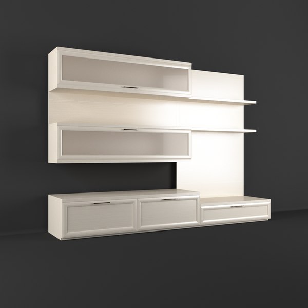 realistic wall unit 3d model