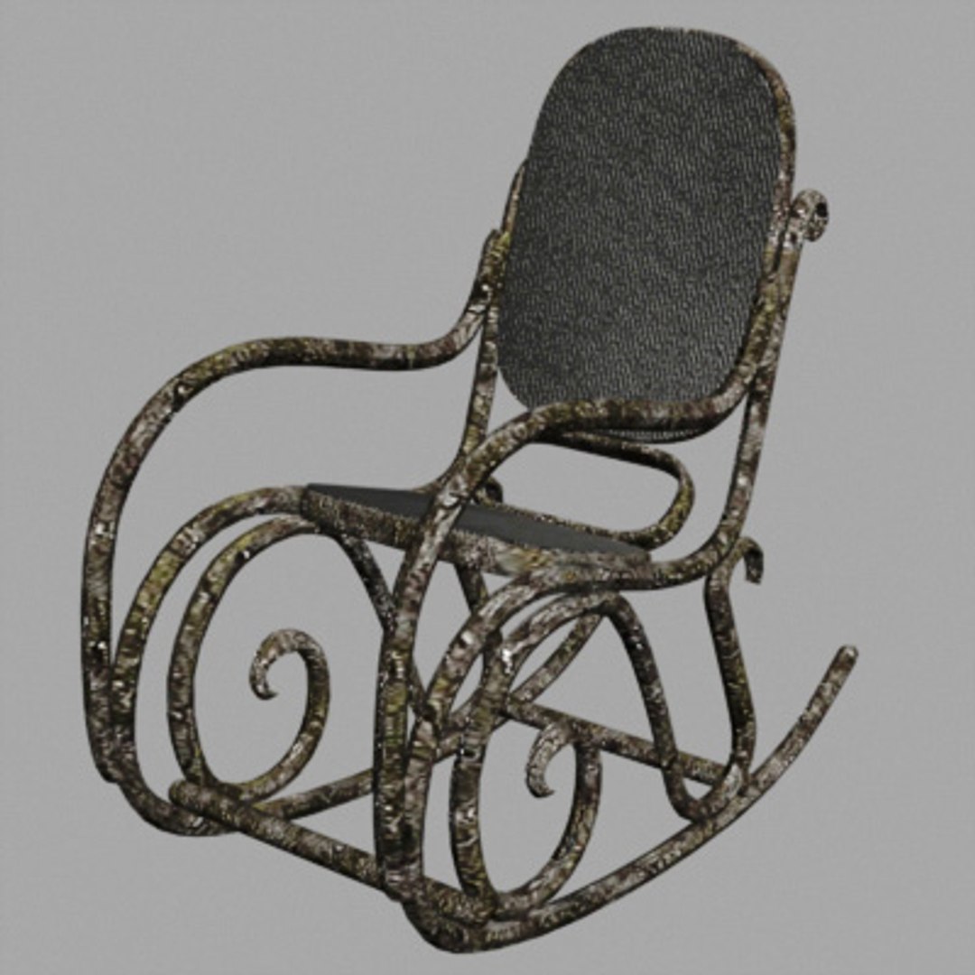 3d Model Of Wooden Rocking-chair