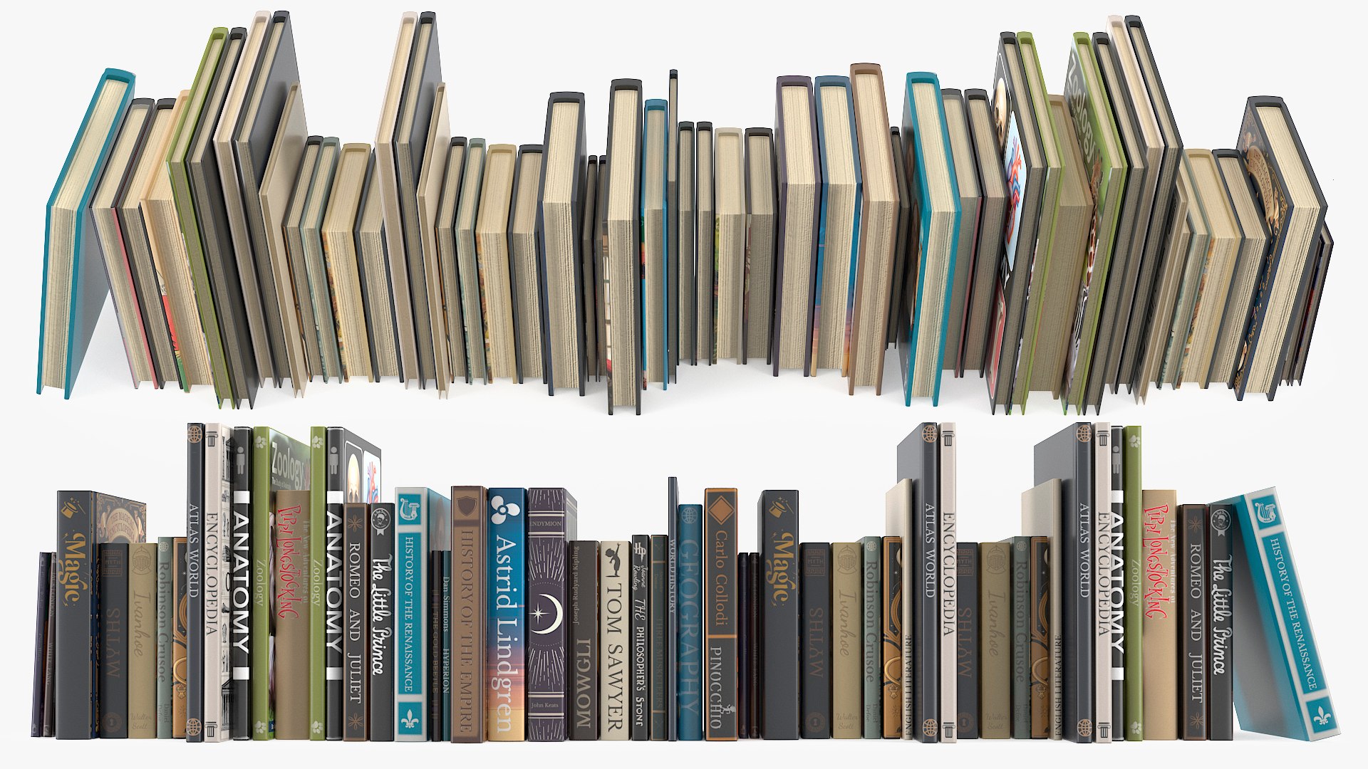 Library Books For Shelf 3D Model - TurboSquid 2506835