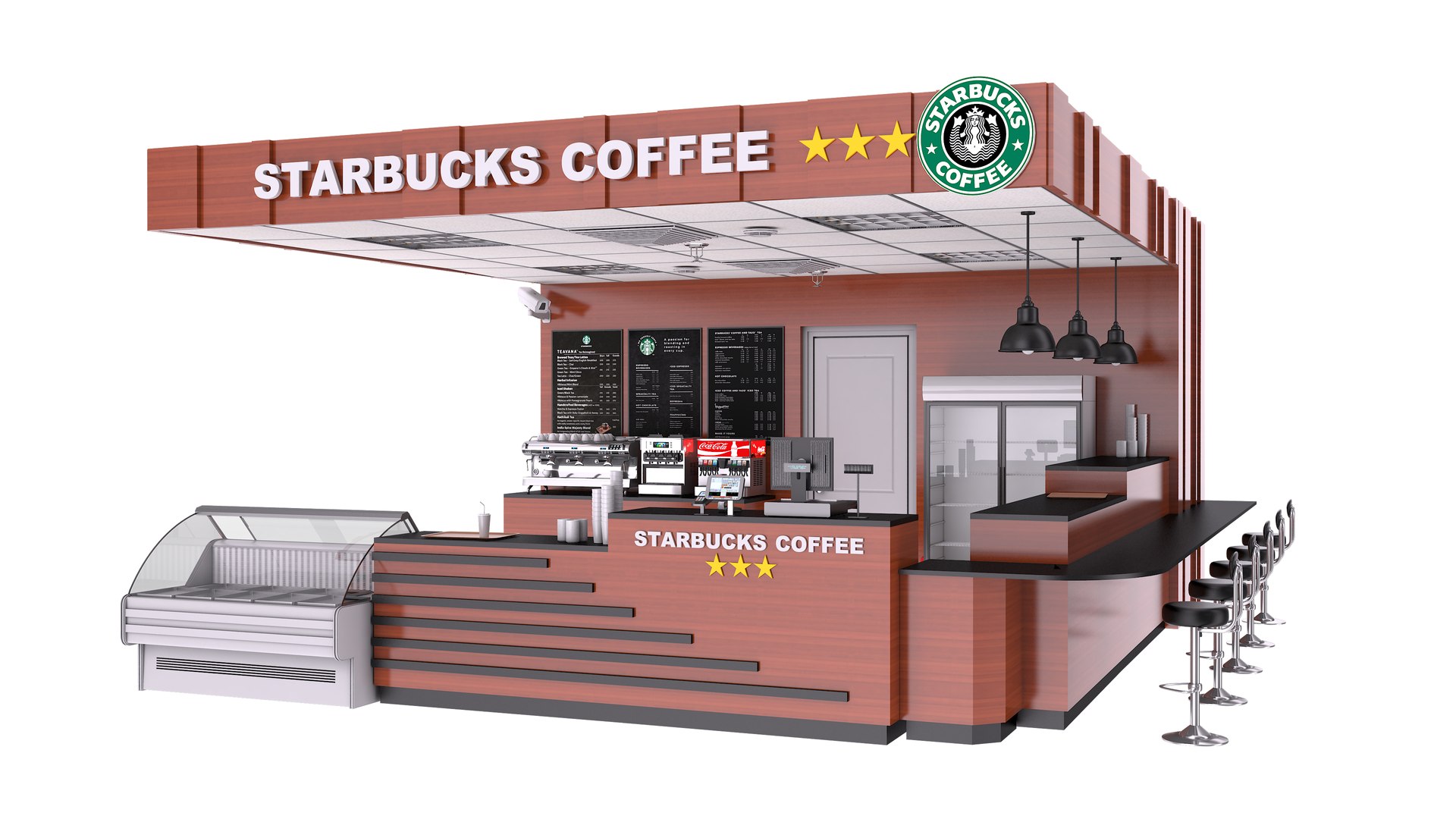 Detailed Starbucks Coffee Shop Bar 3D Model - TurboSquid 2077761