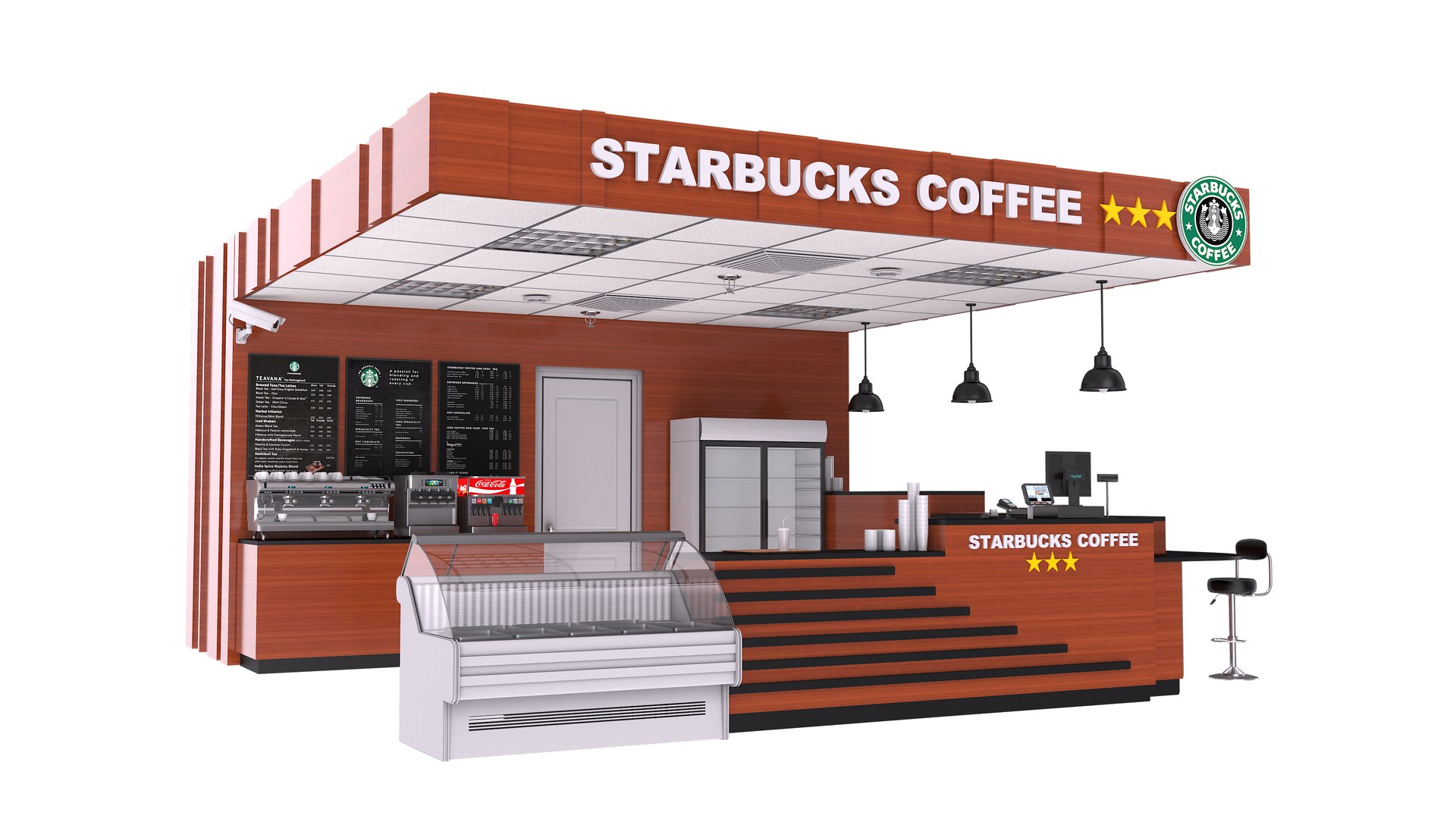 Detailed Starbucks Coffee Shop Bar 3D Model - TurboSquid 2077761