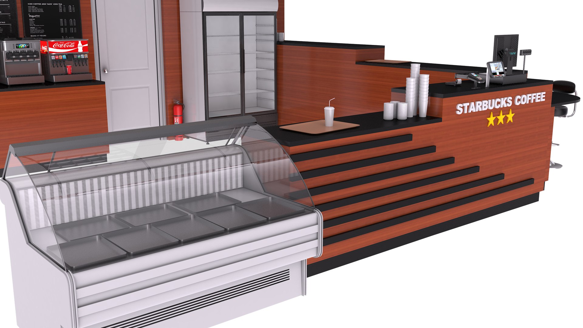 Detailed Starbucks Coffee Shop Bar 3D Model - TurboSquid 2077761
