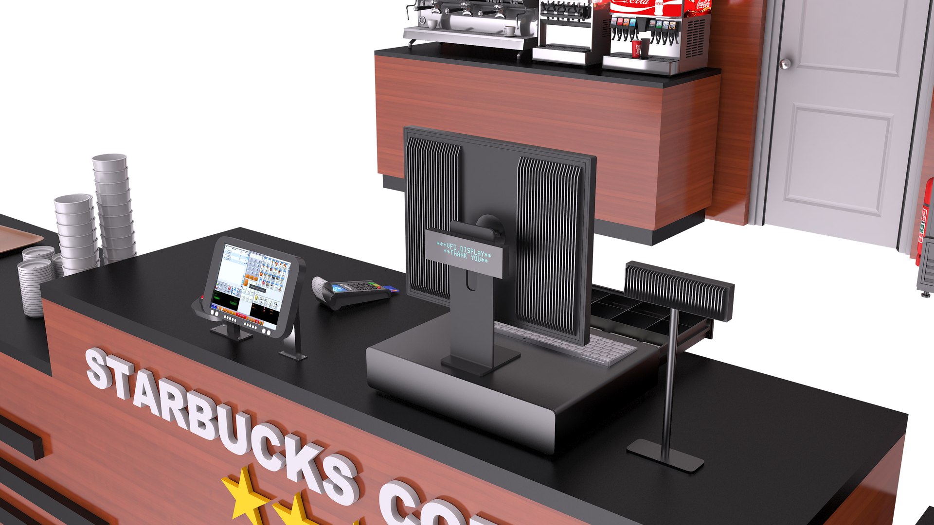 Detailed Starbucks Coffee Shop Bar 3D Model - TurboSquid 2077761