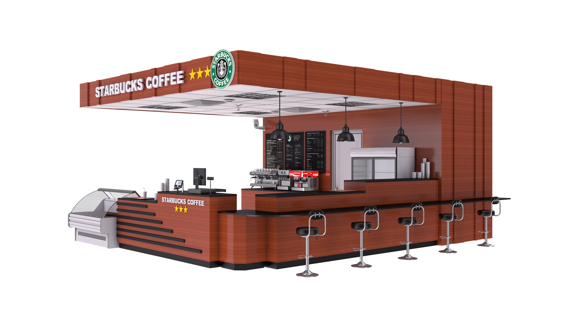 Detailed Starbucks Coffee Shop Bar 3D Model - TurboSquid 2077761