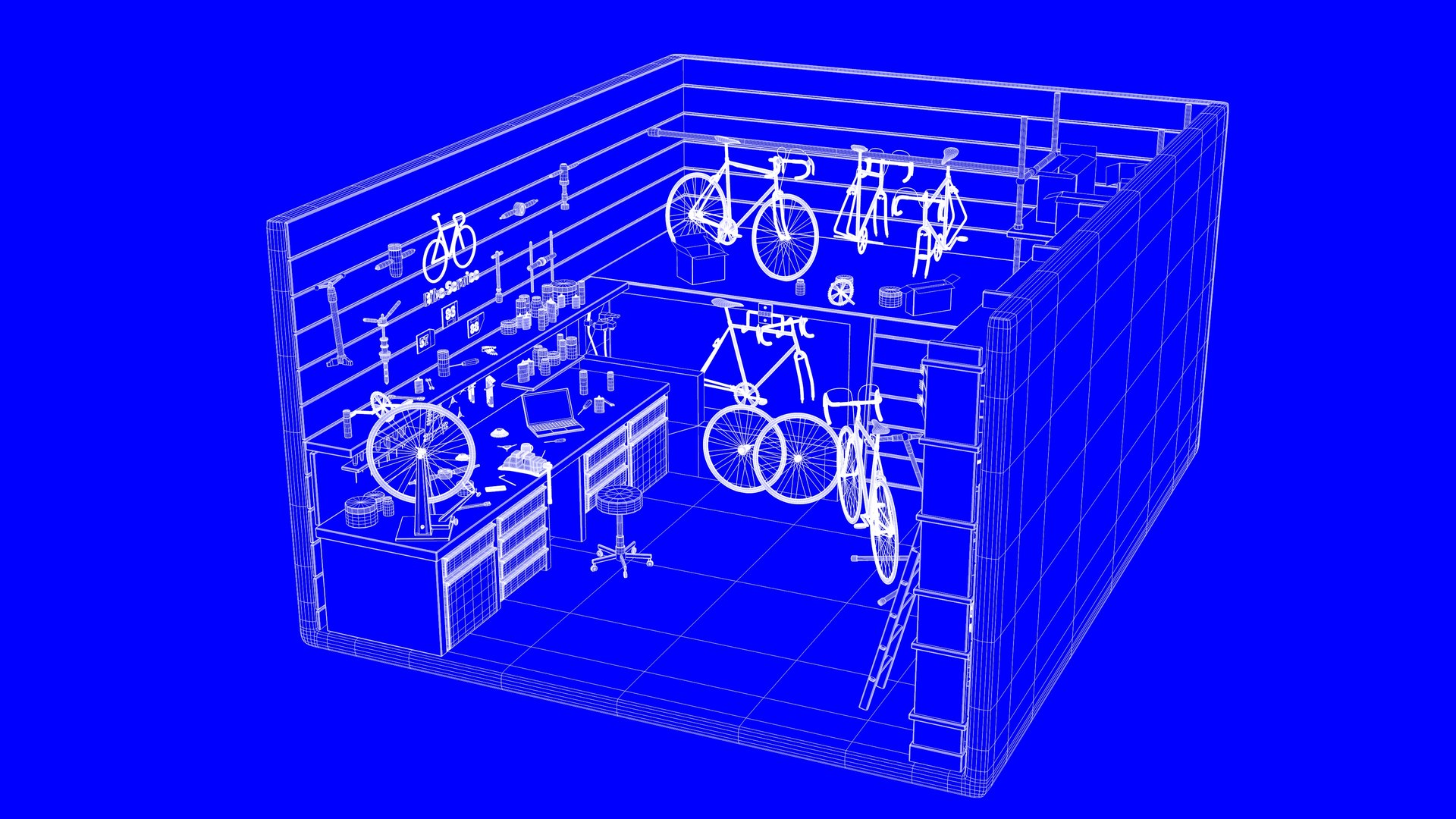 3D Bicycle Service Workshop - TurboSquid 2026675