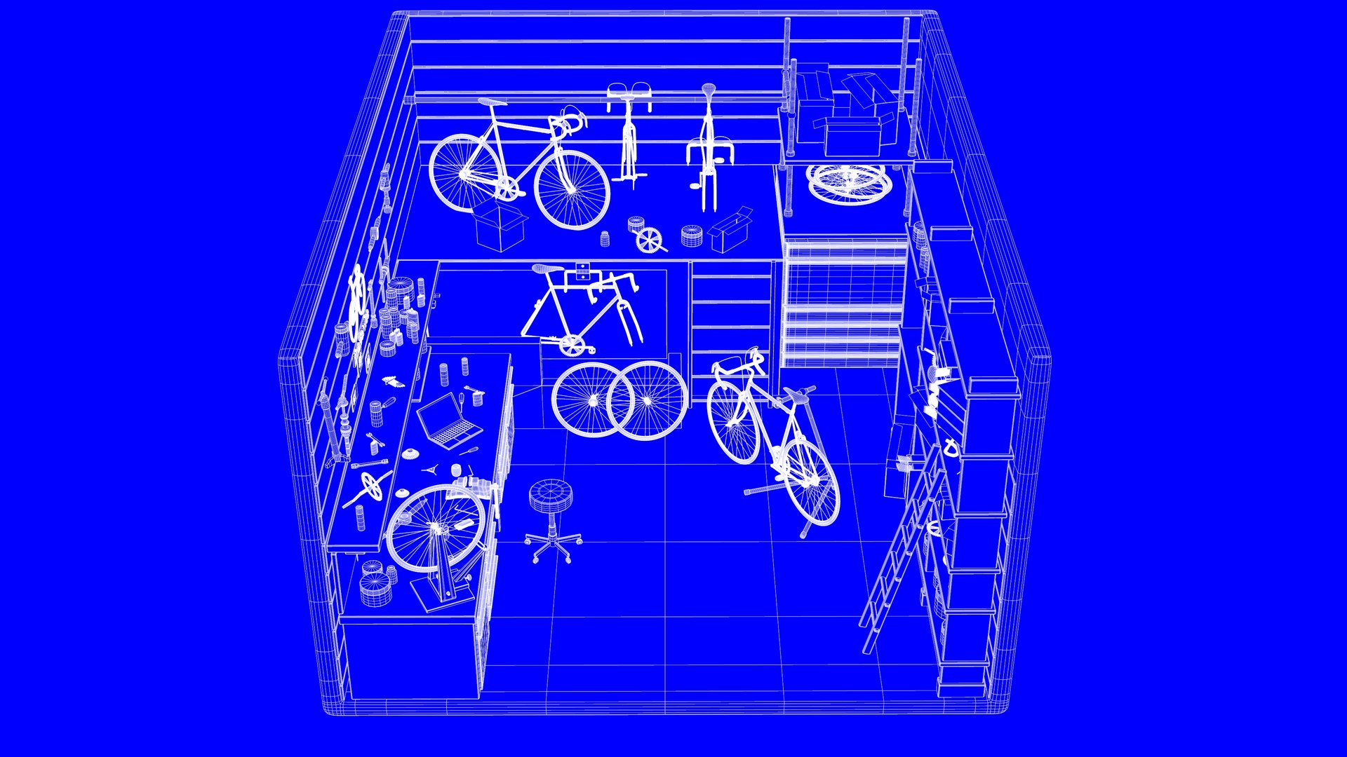 3D Bicycle Service Workshop - TurboSquid 2026675