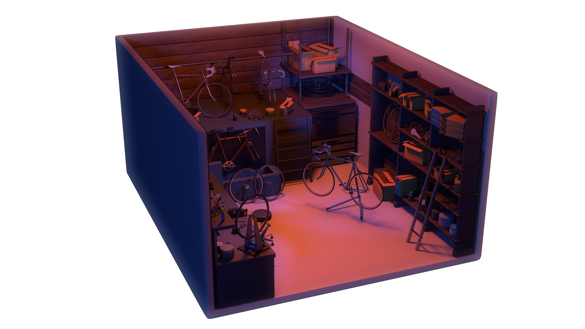 3D Bicycle Service Workshop - TurboSquid 2026675
