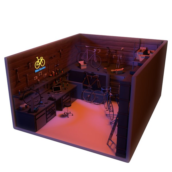 3D Bicycle Service Workshop - TurboSquid 2026675